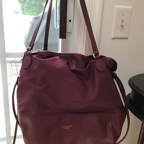 RADLEY LONDON | Bags | Radley London Red Nylon And Leather Shoulder Bag ...